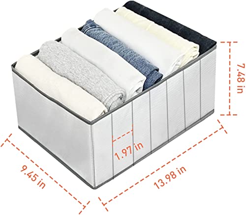 Wardrobe Clothes Organizer, NEW Sturdy Clothes Organizer for Folded Clothes, 6-Grid Collapsible Storage Bins Cubes Organizers, with Waterproof Fabric, Suitable for Closet/Wardrobe/Drawer