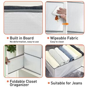 Wardrobe Clothes Organizer, NEW Sturdy Clothes Organizer for Folded Clothes, 6-Grid Collapsible Storage Bins Cubes Organizers, with Waterproof Fabric, Suitable for Closet/Wardrobe/Drawer