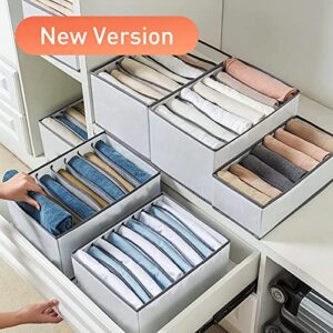 Wardrobe Clothes Organizer, NEW Sturdy Clothes Organizer for Folded Clothes, 6-Grid Collapsible Storage Bins Cubes Organizers, with Waterproof Fabric, Suitable for Closet/Wardrobe/Drawer