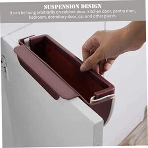 Nicedea Hanging Folding Waste Bin Wall Mounted Collapsible Trash Can Kitchen Cabinet Garbage Can,Hanging Trash Can, Coffee (Adjustable)