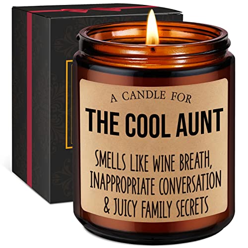 Miracu Cool Aunt Candle, Aunt Gifts from Niece, Nephew - BAE Best Aunt Ever Gifts, Funny Birthday Gifts for Aunt, Auntie, Titi, Best Aunt, Favorite Aunt, Cool Aunt - New Aunt, Promoted to Aunt Gifts