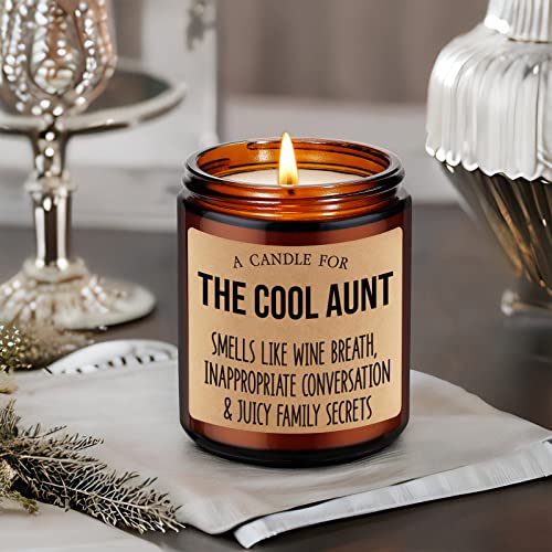 Miracu Cool Aunt Candle, Aunt Gifts from Niece, Nephew - BAE Best Aunt Ever Gifts, Funny Birthday Gifts for Aunt, Auntie, Titi, Best Aunt, Favorite Aunt, Cool Aunt - New Aunt, Promoted to Aunt Gifts