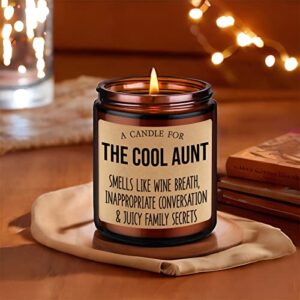 Miracu Cool Aunt Candle, Aunt Gifts from Niece, Nephew - BAE Best Aunt Ever Gifts, Funny Birthday Gifts for Aunt, Auntie, Titi, Best Aunt, Favorite Aunt, Cool Aunt - New Aunt, Promoted to Aunt Gifts