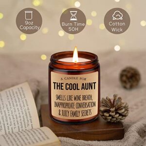 Miracu Cool Aunt Candle, Aunt Gifts from Niece, Nephew - BAE Best Aunt Ever Gifts, Funny Birthday Gifts for Aunt, Auntie, Titi, Best Aunt, Favorite Aunt, Cool Aunt - New Aunt, Promoted to Aunt Gifts