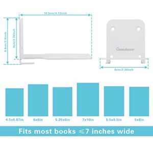 Homakover Invisible Floating Bookshelves, Heavy-Duty Book Organizers, Wall Mounted Bookshelf, Iron Storage Shelves for Bedroom, Living Room, Office (Small) (4 Pieces, White)