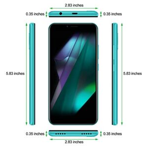 Xgody EL 6C Cell Phones Unlocked Smartphones, 2022 Android Phone, 4G Smartphones with Free Dual SIM Quad Core, 5.5 inch IPS Full-Screen Dual SIM Slot, Face Recognition (Green)