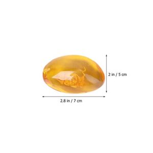 FOMIYES 5pcs Amber Fossil Artificial Amber Samples Stones Crystal Specimens Collection Pendant (Random Pattern)