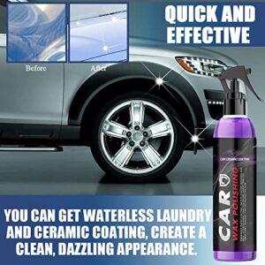 3 in 1 High Protection Quick Car Coating Spray,Car Paint Restorer Wax Polishing Agent with Sponge (100ML)