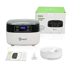 ONEZILI Ultrasonic Jewelry Cleaner, 650ml Portable Ultrasonic Glasses Cleaner Machine with Degas and 5 Digital Timer, for Cleaning Eyeglasses, Jewelry, Rings, Silver and Watches