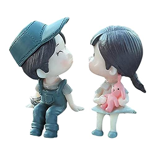 Car Interior Ornament - Cute Couple Car Decoration, Cartoon Couple Doll Couple Figurines, Mini Auto Interior Dashboard Accessories, for Women Girls Gifts