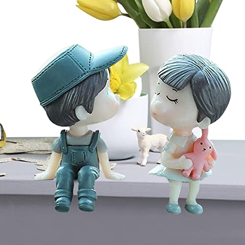 Car Interior Ornament - Cute Couple Car Decoration, Cartoon Couple Doll Couple Figurines, Mini Auto Interior Dashboard Accessories, for Women Girls Gifts