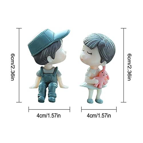 Car Interior Ornament - Cute Couple Car Decoration, Cartoon Couple Doll Couple Figurines, Mini Auto Interior Dashboard Accessories, for Women Girls Gifts