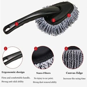 Super Soft Microfiber Car Dash Duster Brush for Car Cleaning Home Kitchen Computer Cleaning Brush Dusting Tool | Blue and Grey | Pack of 2