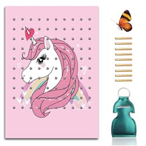 roranic hanging jewelry holder organizer, jewelry hanger wall mount,hanging jewelry organizer for stud earrings,necklaces,bracelets,rings - unicorn gifts for girls (pink unicorn)