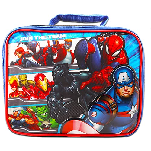 Marvel Store Lunch Box & Water Bottle Set - Avengers School Supplies Bundle with Insulated Lunch Box & Water Bottle for Kids Plus Stickers, Stampers, & More (Avengers Lunch Set)