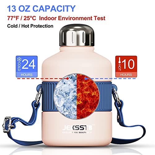 JEKSSTB Stainless Steel Insulated Water Bottle - 13 oz Sports Water Bottle for Kids and Adults - Double Walled Vacuum Sealed Thermal Bottle for Hot and Cold Drinks - Perfect for Outdoor Activities