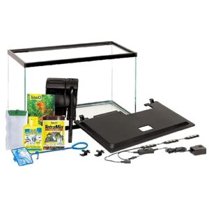 tetra complete led aquarium 10 gallons, includes led lighting, filtration and accessories