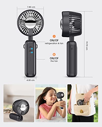 Mini Handheld Fan,New Semiconductor Refrigeration Hand Fan for Fast Cooling ,USB Rechargeable Fan Personal, Battery Operated 3 Speed Small Fan,Mini Size perfect for Kids,Home,Outdoor,Office,Travel