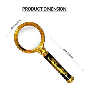 Magnifying Glass, 10X Portable Handheld Magnifier for Science, Reading Book, Inspection Coins, Rocks, Map