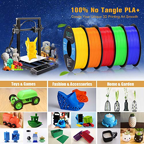 SUNLU PLA+ Filament 1.75mm 10KG PLA Plus 3D Printing Filament for 3D Printer & 3D Pens Tolerance Accuracy +/- 0.02 mm, 11x1KG (2 Colors)