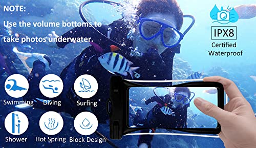 NIUTRIP Universal Waterproof Phone Case, Cellphone Pouch, IPX8 Floatble Dry Bag Compatible for iPhone 13 12 11 Pro Max XS Max XR X 8 7 6 SE S, Galaxy S22 Ultra S21 S20 S10, Up to 7.0", 2Pack