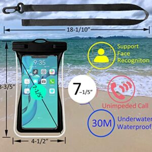 NIUTRIP Universal Waterproof Phone Case, Cellphone Pouch, IPX8 Floatble Dry Bag Compatible for iPhone 13 12 11 Pro Max XS Max XR X 8 7 6 SE S, Galaxy S22 Ultra S21 S20 S10, Up to 7.0", 2Pack