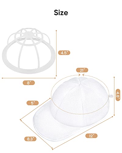 Baseball Cap Hat Washer for Washing Machine, 2 Pack ULG Hat Cleaner for Baseball Caps, Hat Organizer/Cap Washer for Dishwasher, Washing Hat Rack Hat Holder