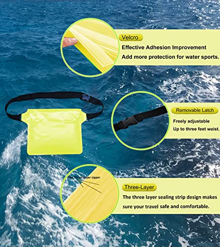 NIUTRIP Waterproof Phone Bags, Universal Cellphone Case, Waterproof Pouch with Waist Strap, Dry Bag with Adjustable Belt and Senstive Screen Touch for Swimming, Kayaking, Boating, Beach, 4 Pack