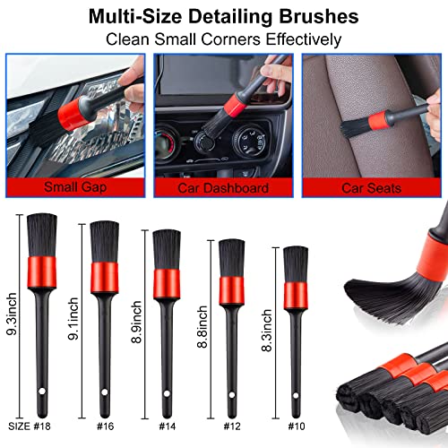 Vanmirr 26PCS Car Detailing Brush Set, Car Detailing Kit,Car Cleaning Kit, Auto Detailing Brushes,Car Cleaning Tools for Interior Exterior,Wheels, Dashboard, Leather, Air Vents