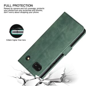 Eastcoo Google Pixel 6a Wallet Case - PU Leather, TPU Bumper, 3 Card Slots, Stand, Magnetic Closure, Shockproof, Green