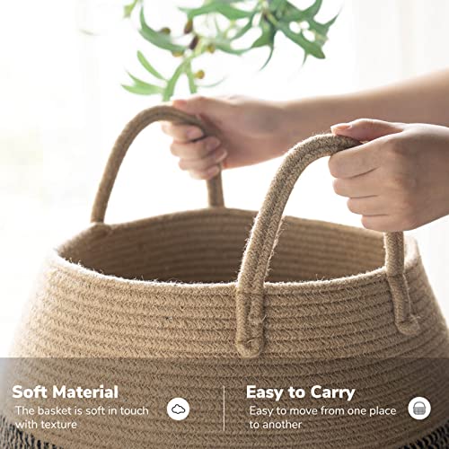 Goodpick Tall Wicker Laundry Basket with handles, Farmhouse Laundry Hamper for Bedroom, Living Room, Bathroom, Narrow Laundry hamper for Dirty Clothes, Blankets, Towels, 12.59 x 20.86 inches