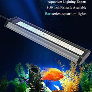 Lominie Full Spectrum Aquarium Light LED Fish Tank Lights Aquarium Lamp, with Extension Bracket and Hang Kits, Inline Timer, Aquarium Plant Light for 8"~15" Small Aquarium Freshwater Planted, BAR 15