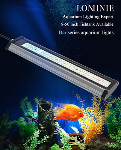 Lominie Full Spectrum Aquarium Light LED Fish Tank Lights Aquarium Lamp, with Extension Bracket and Hang Kits, Inline Timer, Aquarium Plant Light for 8"~15" Small Aquarium Freshwater Planted, BAR 15