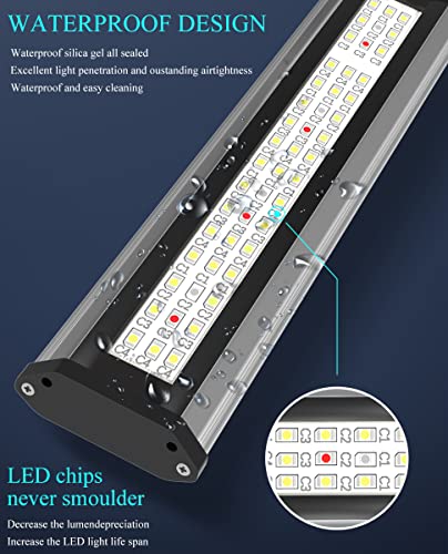 Lominie Full Spectrum Aquarium Light LED Fish Tank Lights Aquarium Lamp, with Extension Bracket and Hang Kits, Inline Timer, Aquarium Plant Light for 8"~15" Small Aquarium Freshwater Planted, BAR 15