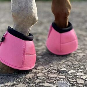 TGW RIDING No-Turn Horse Bell Boots, Equine Ballistic Hoof Overreach Bell Boot, Pair (L, Pink)…