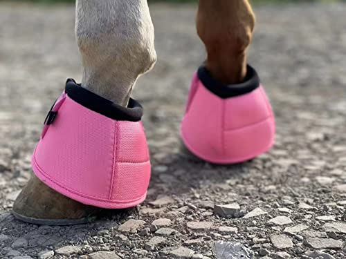 TGW RIDING No-Turn Horse Bell Boots, Equine Ballistic Hoof Overreach Bell Boot, Pair (L, Pink)…