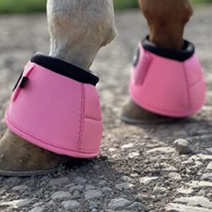 TGW RIDING No-Turn Horse Bell Boots, Equine Ballistic Hoof Overreach Bell Boot, Pair (L, Pink)…