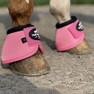 TGW RIDING No-Turn Horse Bell Boots, Equine Ballistic Hoof Overreach Bell Boot, Pair (L, Pink)…