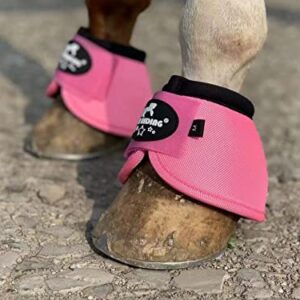 TGW RIDING No-Turn Horse Bell Boots, Equine Ballistic Hoof Overreach Bell Boot, Pair (L, Pink)…