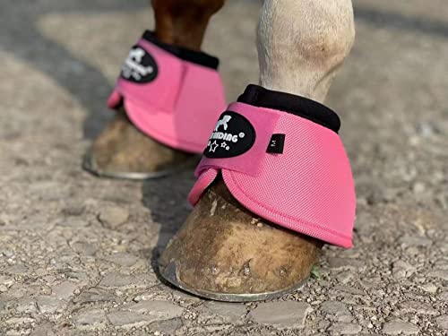 TGW RIDING No-Turn Horse Bell Boots, Equine Ballistic Hoof Overreach Bell Boot, Pair (L, Pink)…