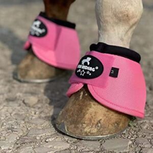 TGW RIDING No-Turn Horse Bell Boots, Equine Ballistic Hoof Overreach Bell Boot, Pair (L, Pink)…