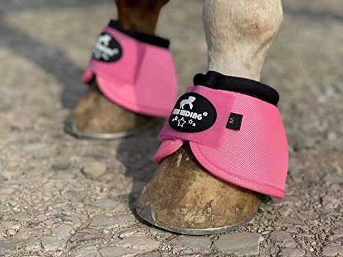 TGW RIDING No-Turn Horse Bell Boots, Equine Ballistic Hoof Overreach Bell Boot, Pair (L, Pink)…