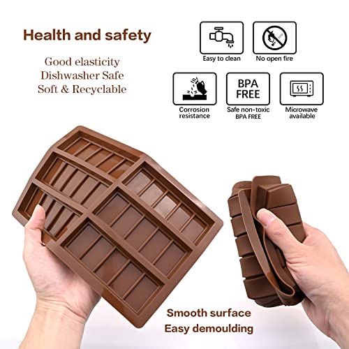 Wax Melt Molds Silicone,Rectangle Silicone Wax Melt Chocolate Bar Mold for Wickless Wax Melt Candles Chocolate Bakeware Molds