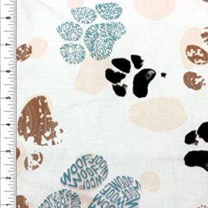 Texco Inc 100% Combed Quilting Prints Craft Cotton Apparel Home/DIY Fabric, Teal Black Beige 1 Yard