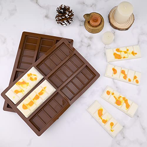 Wax Melt Molds Silicone,Rectangle Silicone Wax Melt Chocolate Bar Mold for Wickless Wax Melt Candles Chocolate Bakeware Molds