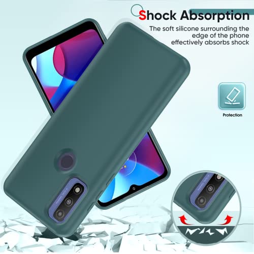 LeYi for Moto G Pure Case, Phone Case Moto G Pure with [2 Pack] Tempered Glass Screen Protector & Camera Lens Protector, Liquid Silicone Slim Silky-Soft Protective Case for Moto G Pure, Green