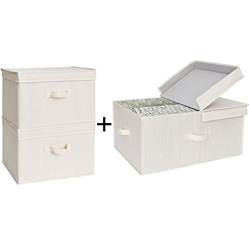 StorageWorks 2-Pack Storage Baskets for Shelves + Storage Box with Lid