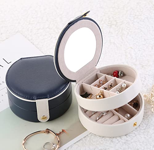 Travel Jewelry Box Small Jewelry Organizer Portable Jewelry Case for Ring Pendant Earring Necklace Bracelet Organizer Storage Holder Boxes (white)