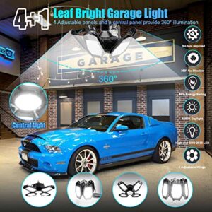 2 Pack E27/E26 Screw in Garage Lights Led Ceiling Lighting Fixture, 100W 6500K Super Bright Deformable Folding Garage Lamp Work Shop Light for Garage, Workshop, Basement, Barn, Warehouse, Attic