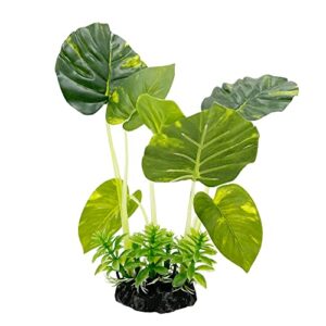 smoothedo-pets aquarium plants fish tank decorations plastic artificial plant goldfish waterscape betta fish hides/rest (rainforest leaf)